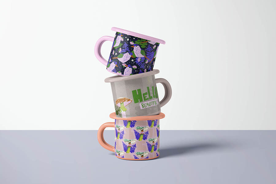 Bright Bird & Mushroom • MoGigi | Illustration & Design